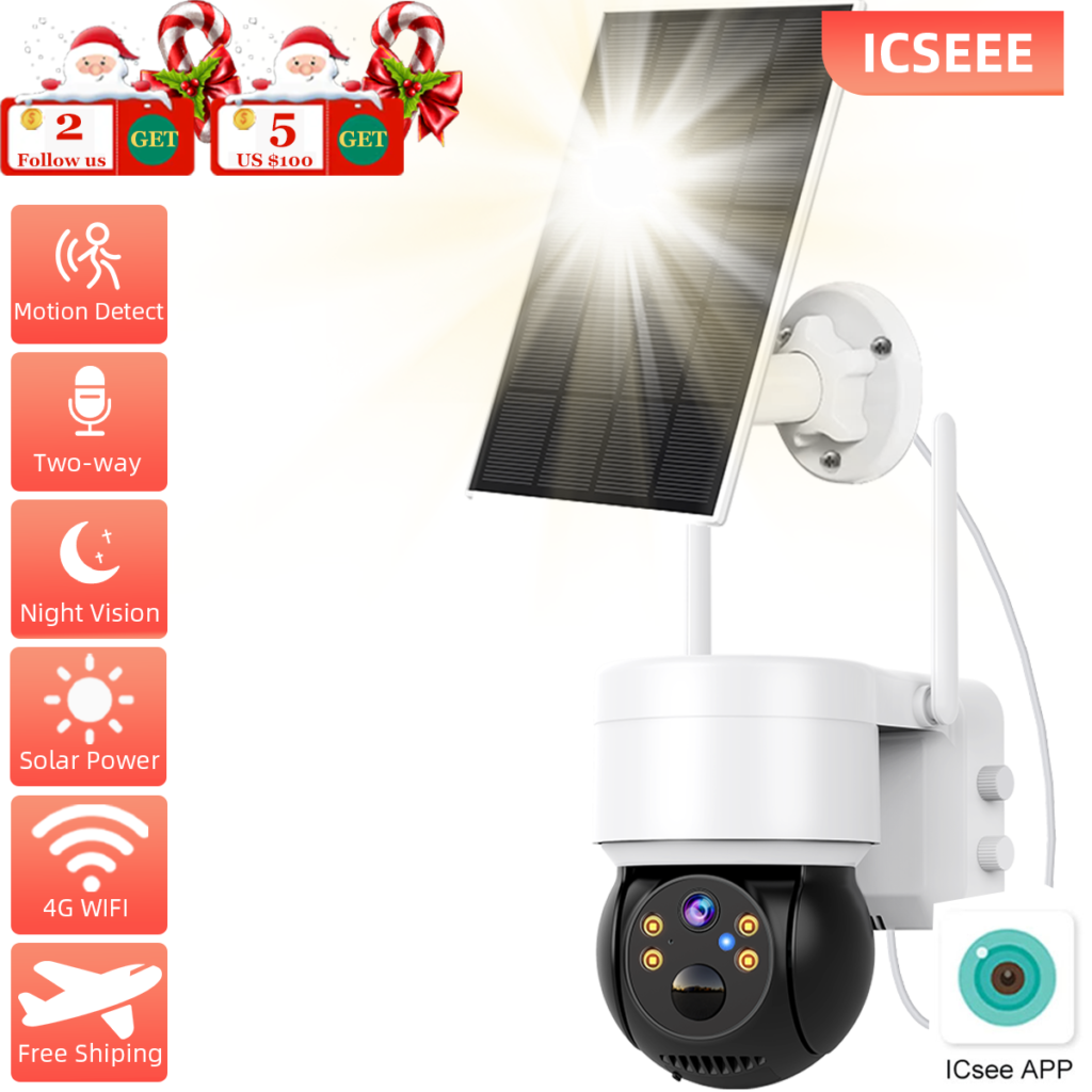 Caméra solaire 2MP Wifi extérieur 1080P PIR caméras IP de Surveillance ...